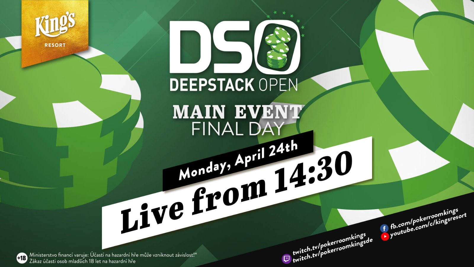Montag ab 14:30 Uhr - Finale Table der €550 Unibet Deepstack Open aus dem King's! - Hochgepokert