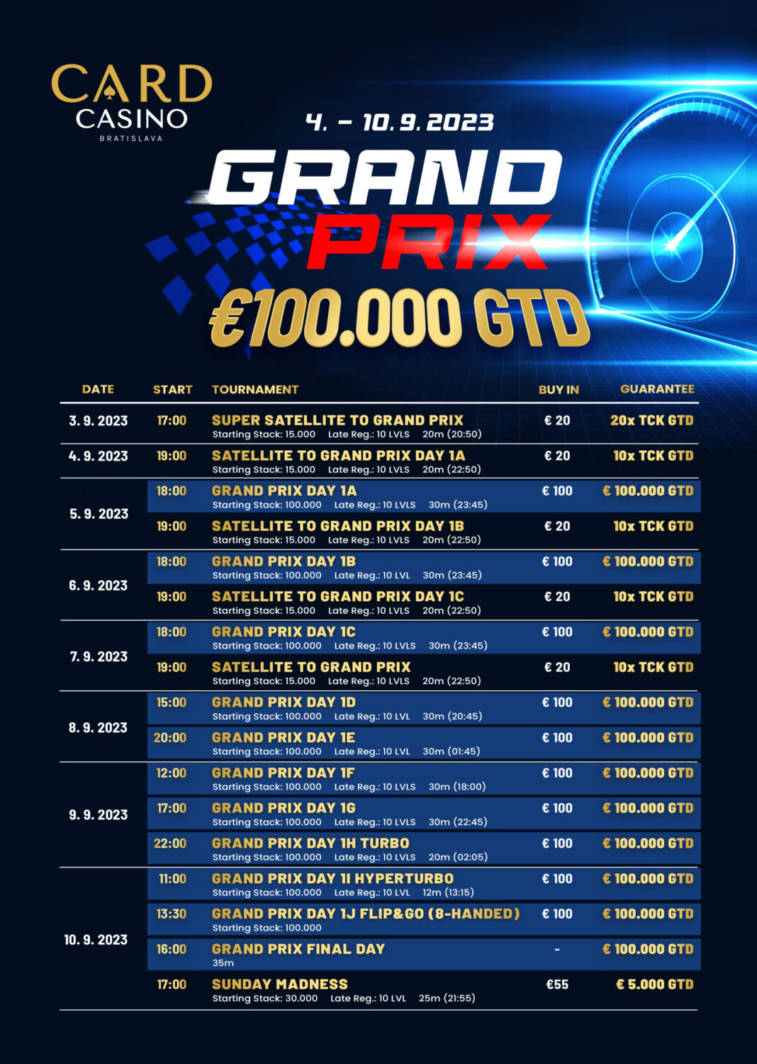 Finale im €100k Grand Prix Bratislava startet mit Jozef Stern als CL ...