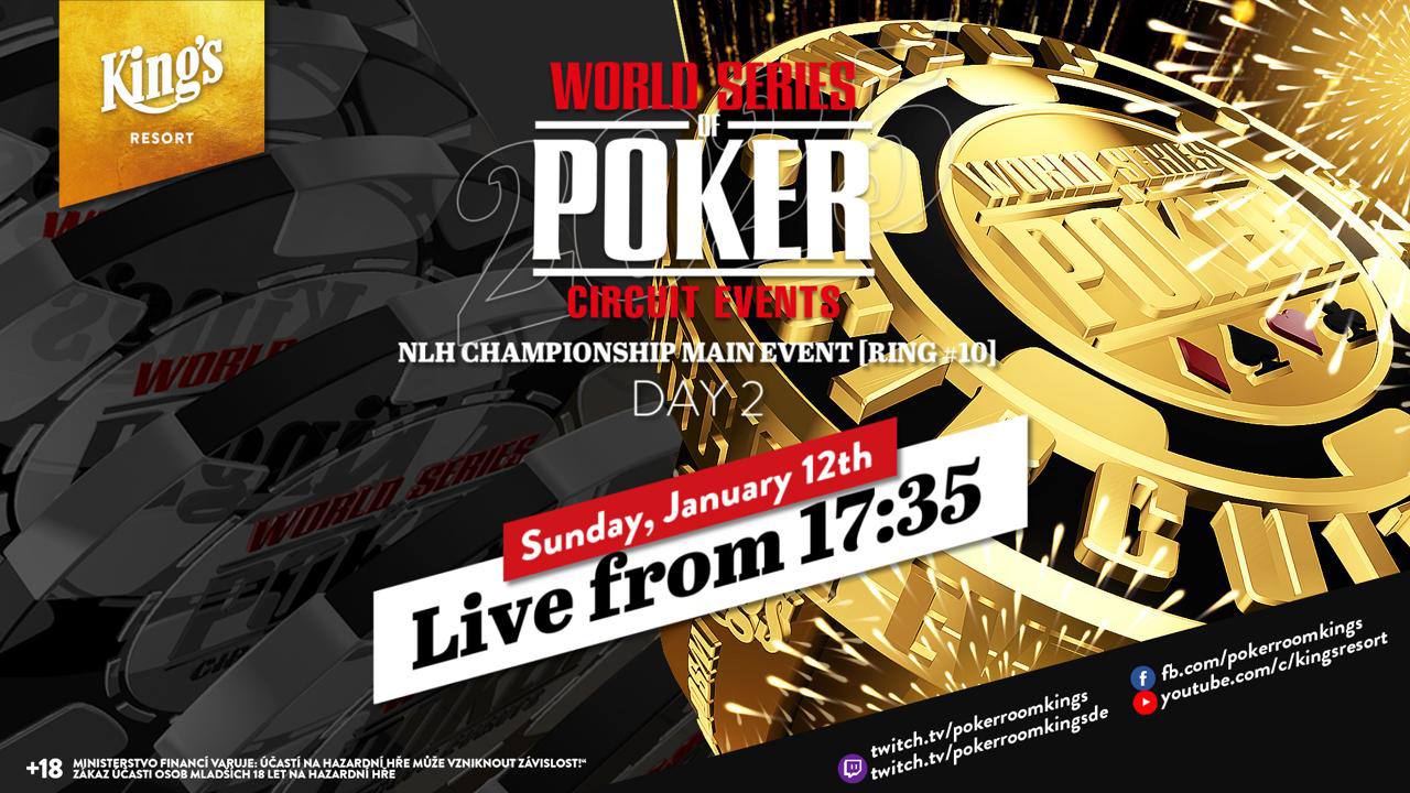 Sonntag ab 17:35 Uhr – Tag 2 der €1.100 WSOP Circuit Main Events #10 aus dem King’s! - Hochgepokert
