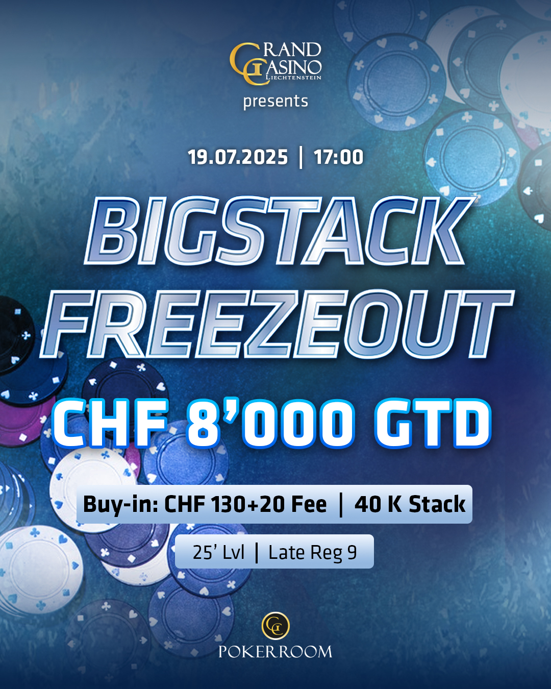 Drei Nationen auf dem Bigstack Freezeout Podium im GCLI!