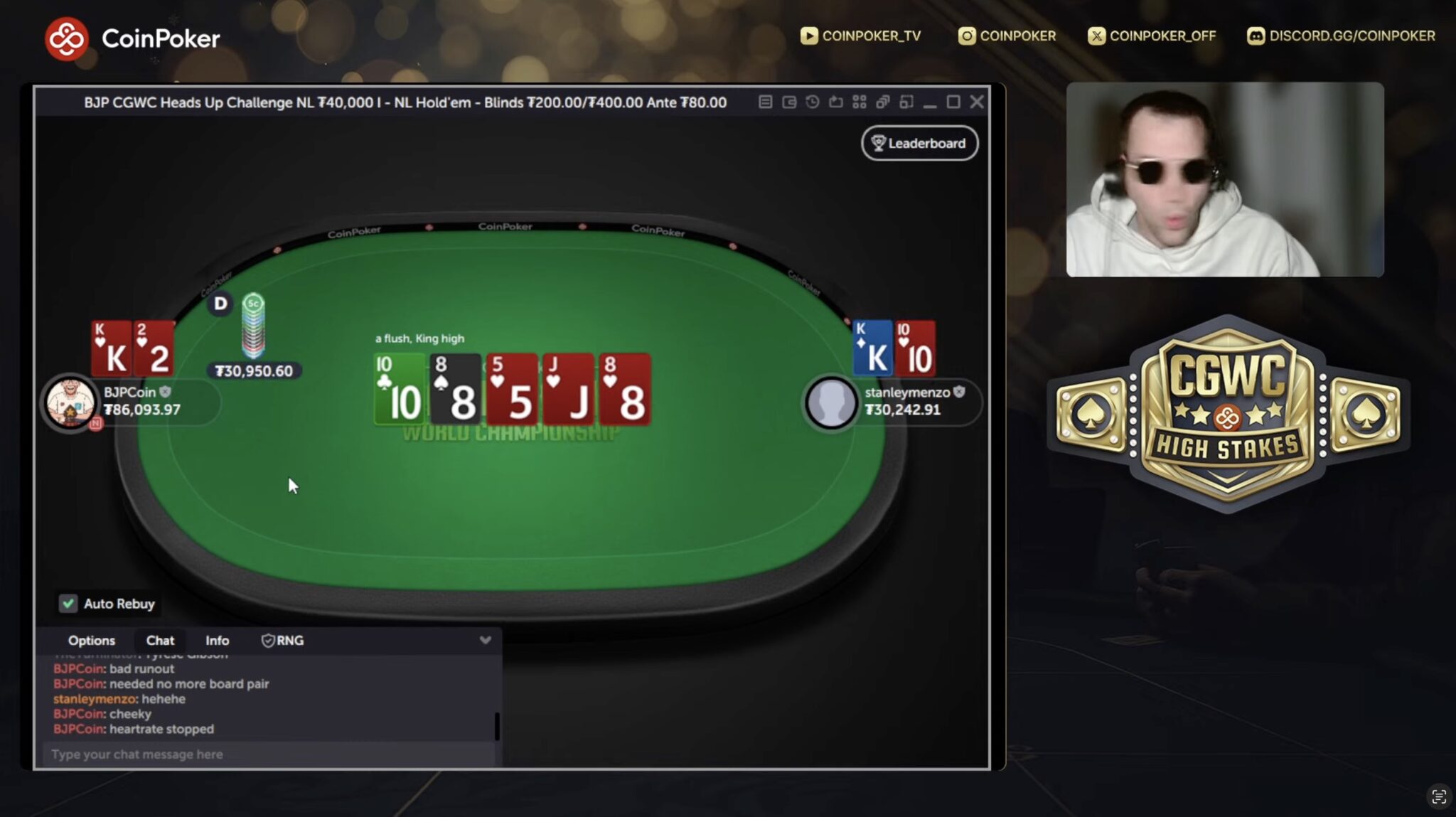 HeadsUp for Rolls: Bobby James zockt mit Stanley Menzo um alles