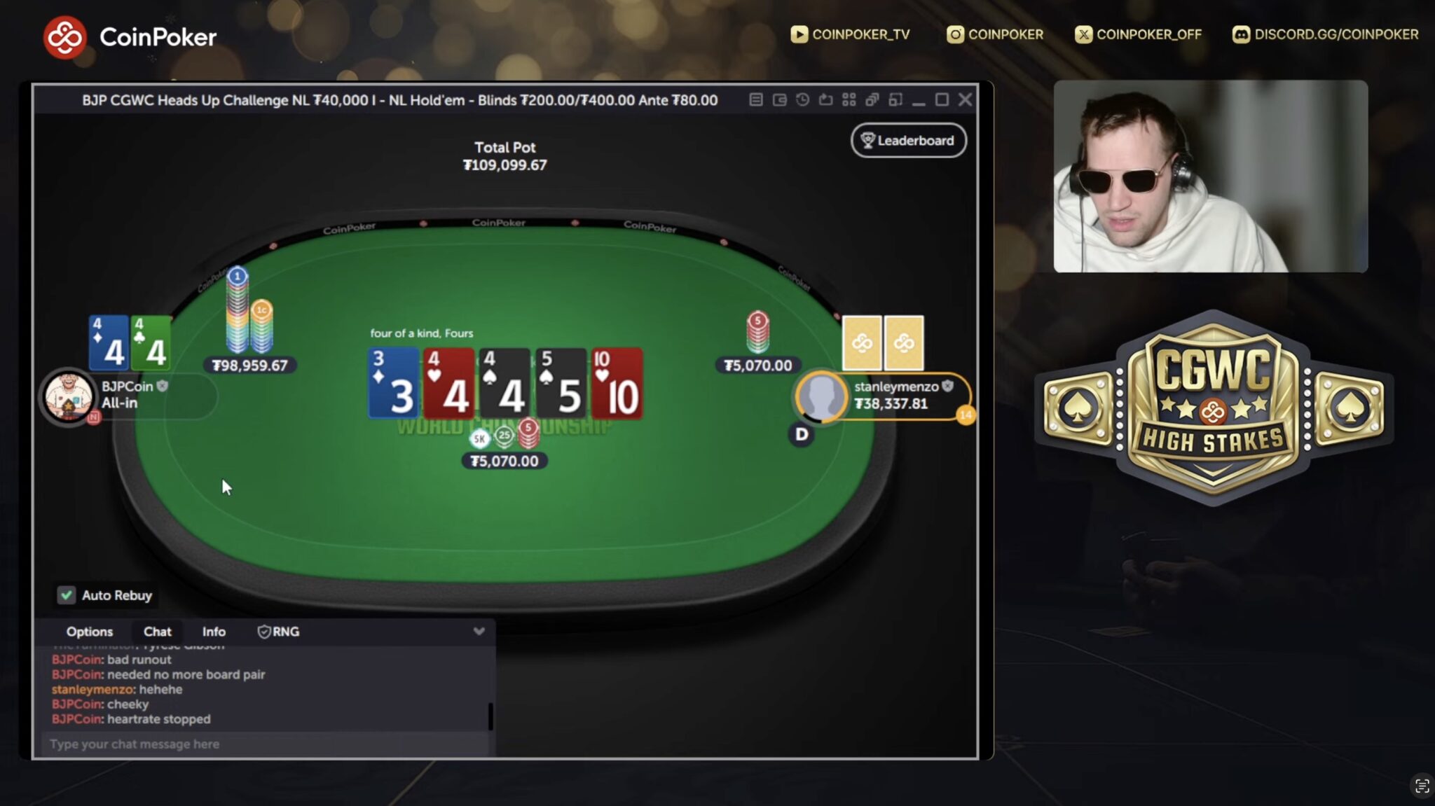HeadsUp for Rolls: Bobby James zockt mit Stanley Menzo um alles