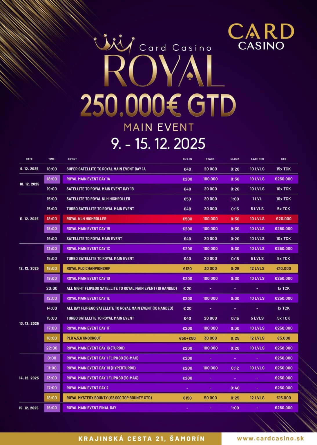 Massive Value! €300.000 gtd. beim Royal-Festival im Card Casino!